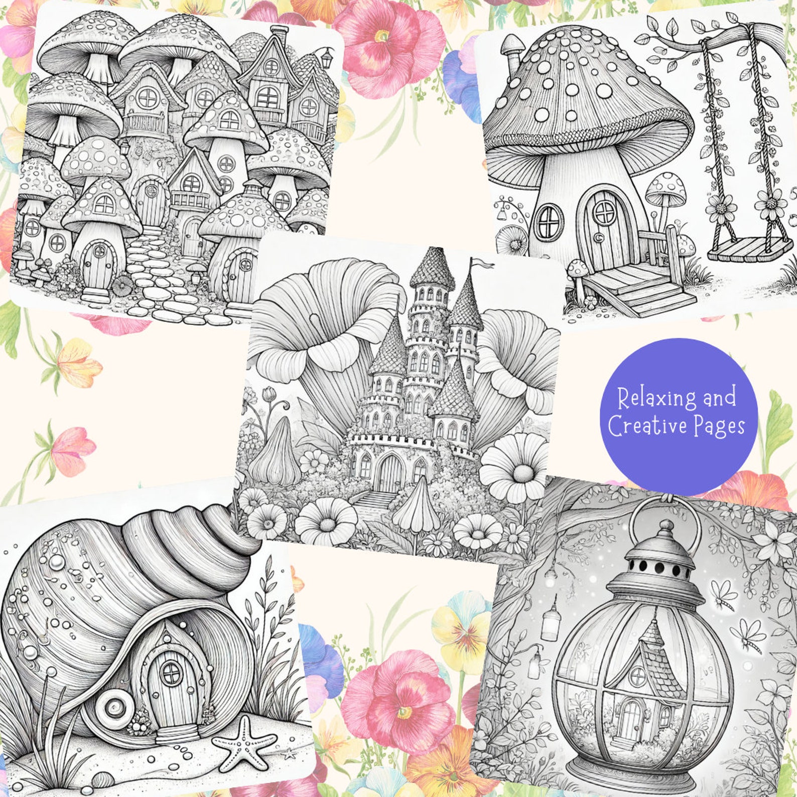 Enchanted Fairy House Coloring Pages – 26 Fantasy Fairy House Coloring ...