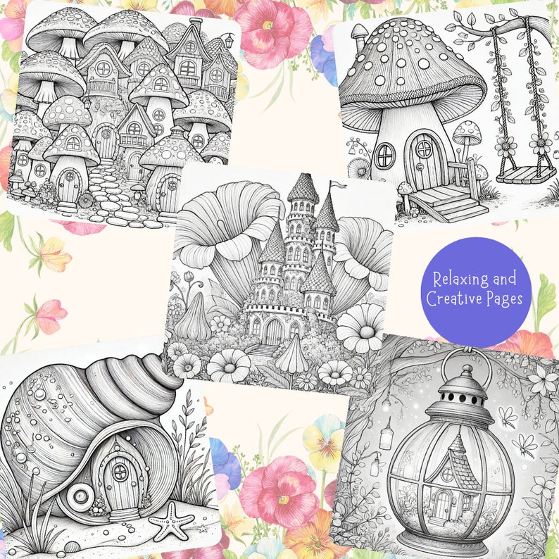 Enchanted Fairy House Coloring Pages – 26 Fantasy Fairy House Coloring ...