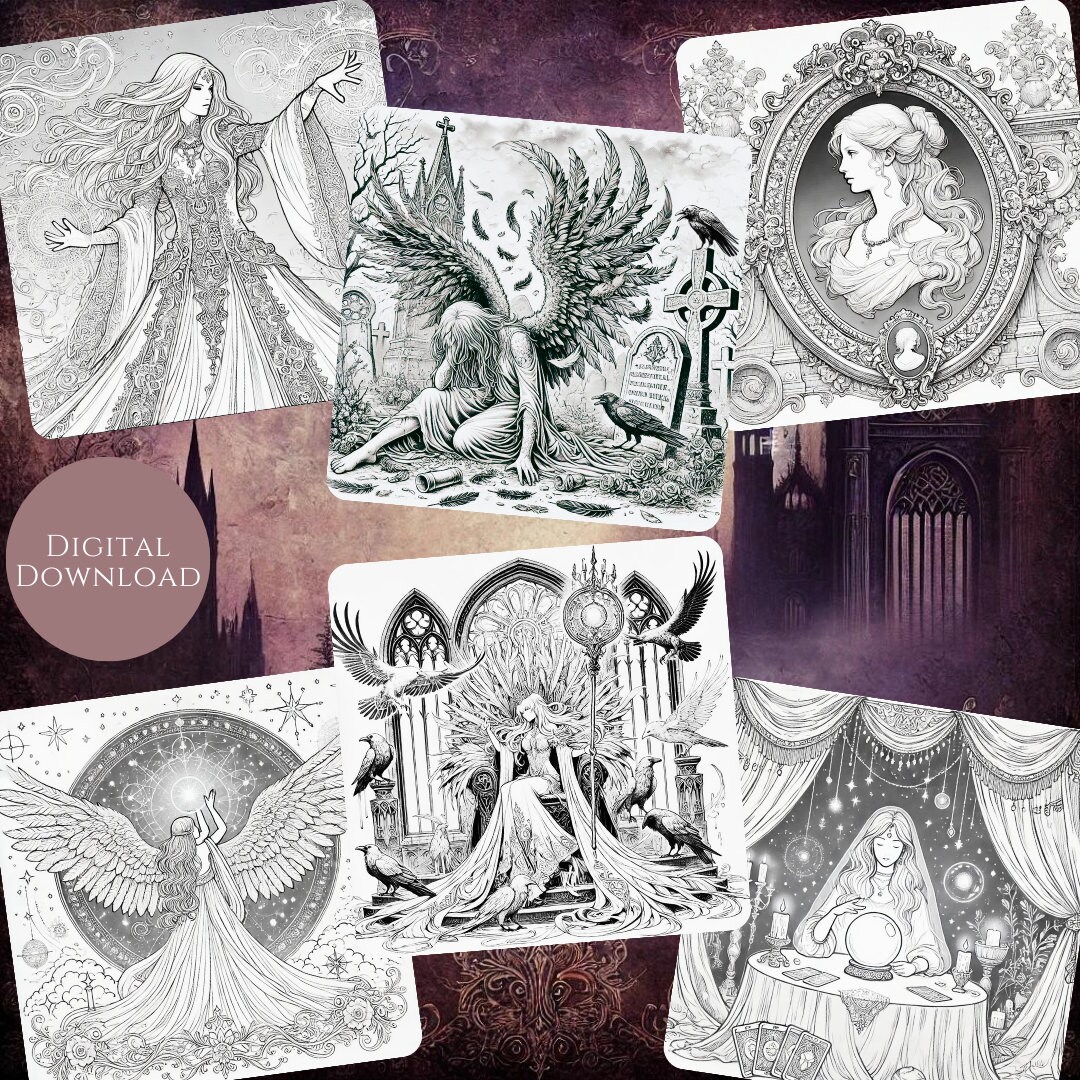 Gothic Fantasy Coloring Book: 30 Dark Art Pages (printable) - Etsy