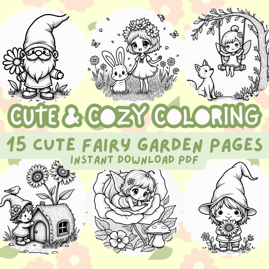 Cute Fairy Garden Coloring Pages Kawaii Coloring Book Cozy Coloring ...