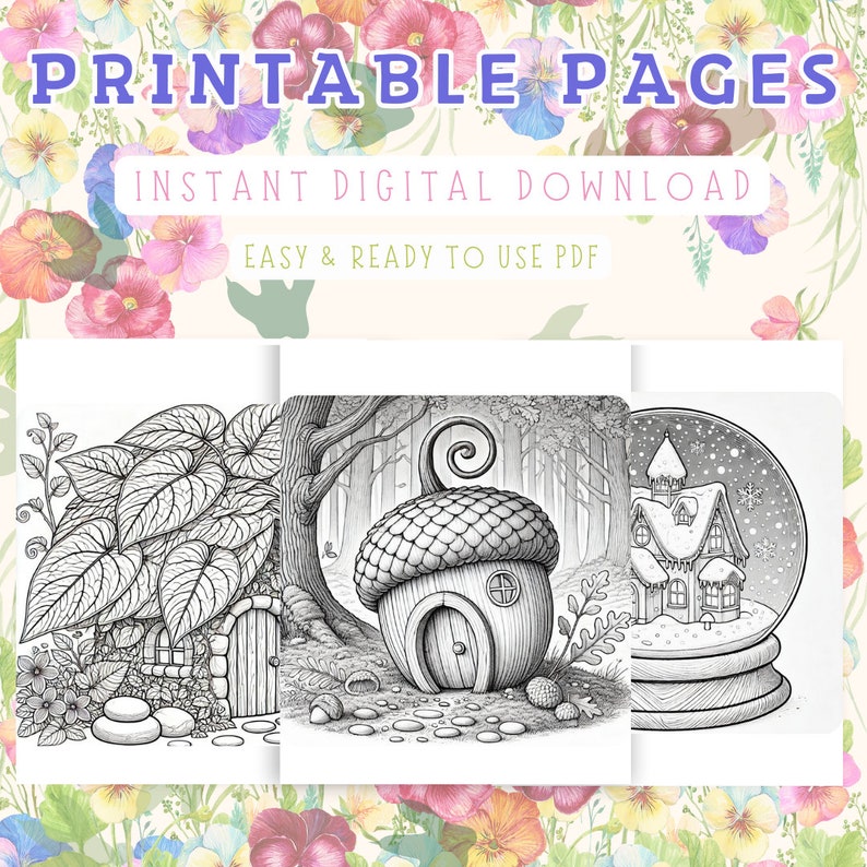 Enchanted Fairy House Coloring Pages – 26 Fantasy Fairy House Coloring ...