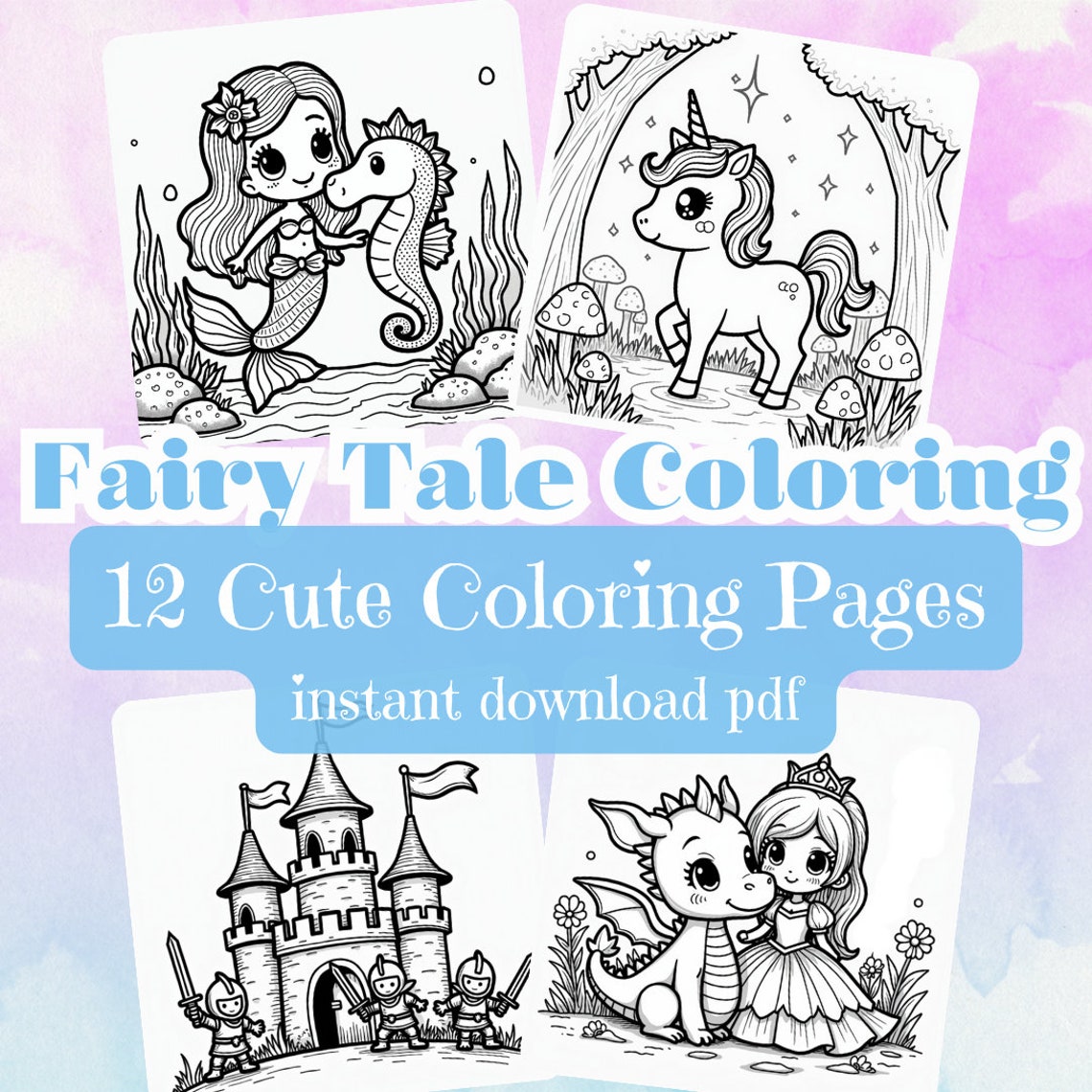 Fairy Tale Coloring Pages– 12 Cute Fairy Tale Coloring Pages Kawaii ...