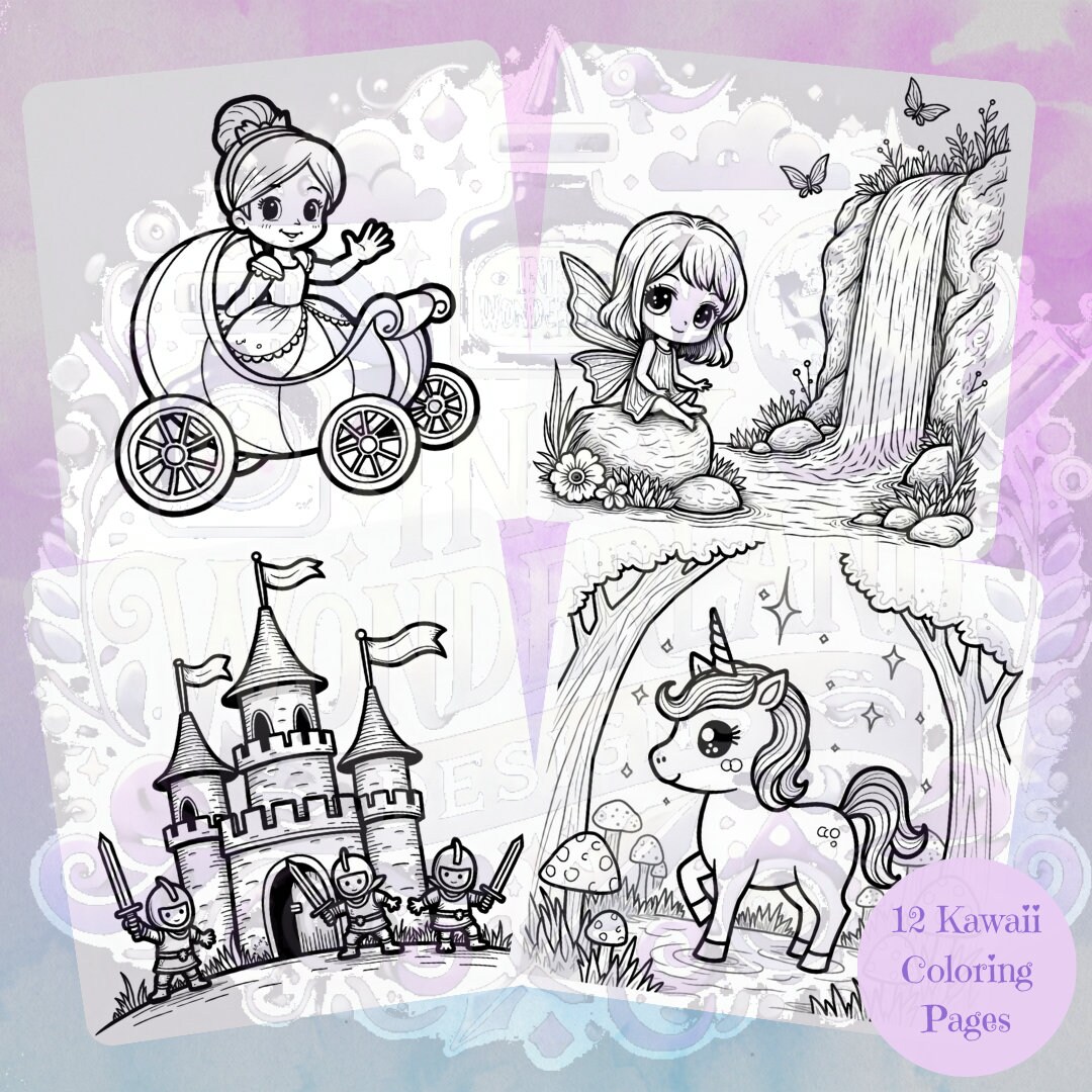 Fairy Tale Coloring Pages– 12 Cute Fairy Tale Coloring Pages Kawaii ...