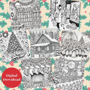 Vintage Christmas Coloring Book - 35 Holiday Pages (digital Download ...