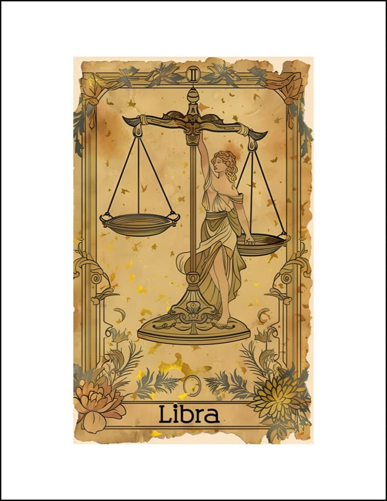 Libra Card Flyp Sticker | Motion Sticker | Changing Image Sticker | Zodiac Sticker ...