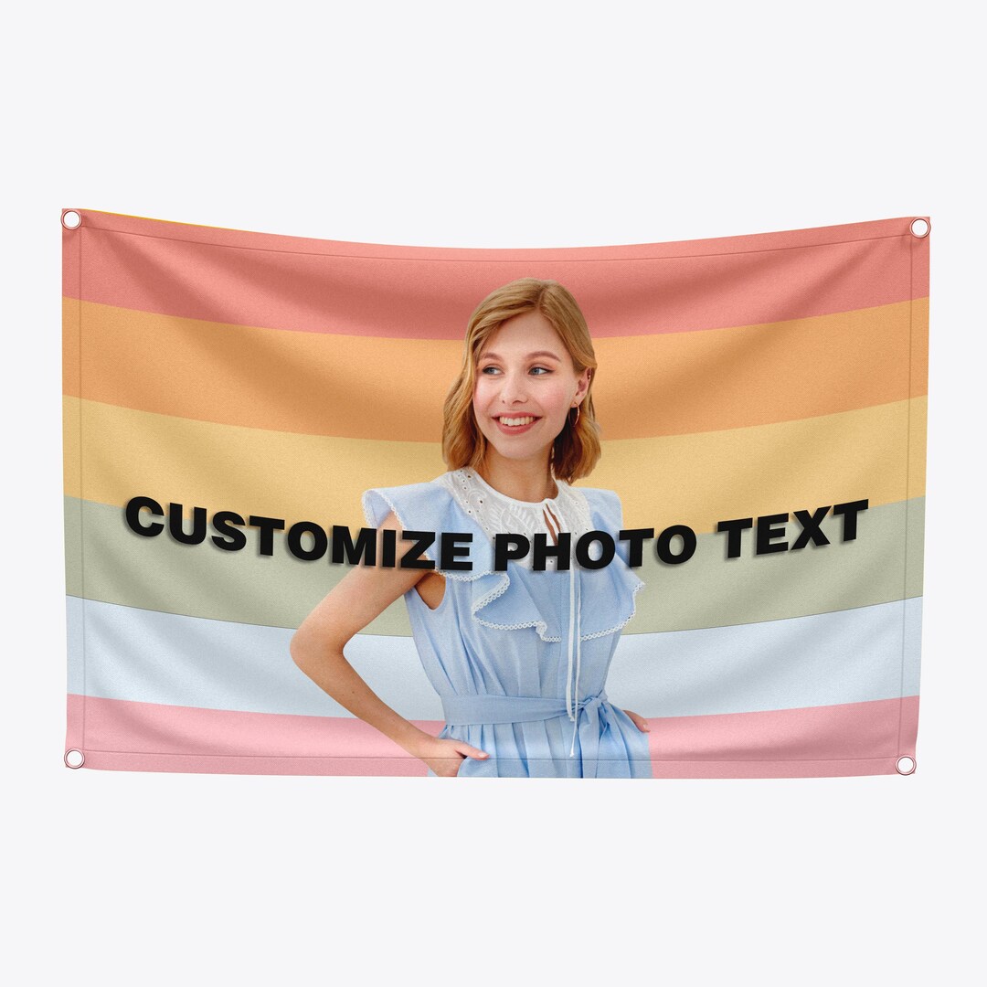 Custom Rainbow Flag With Photo ,text , Personalized Pride Wall Decor ...