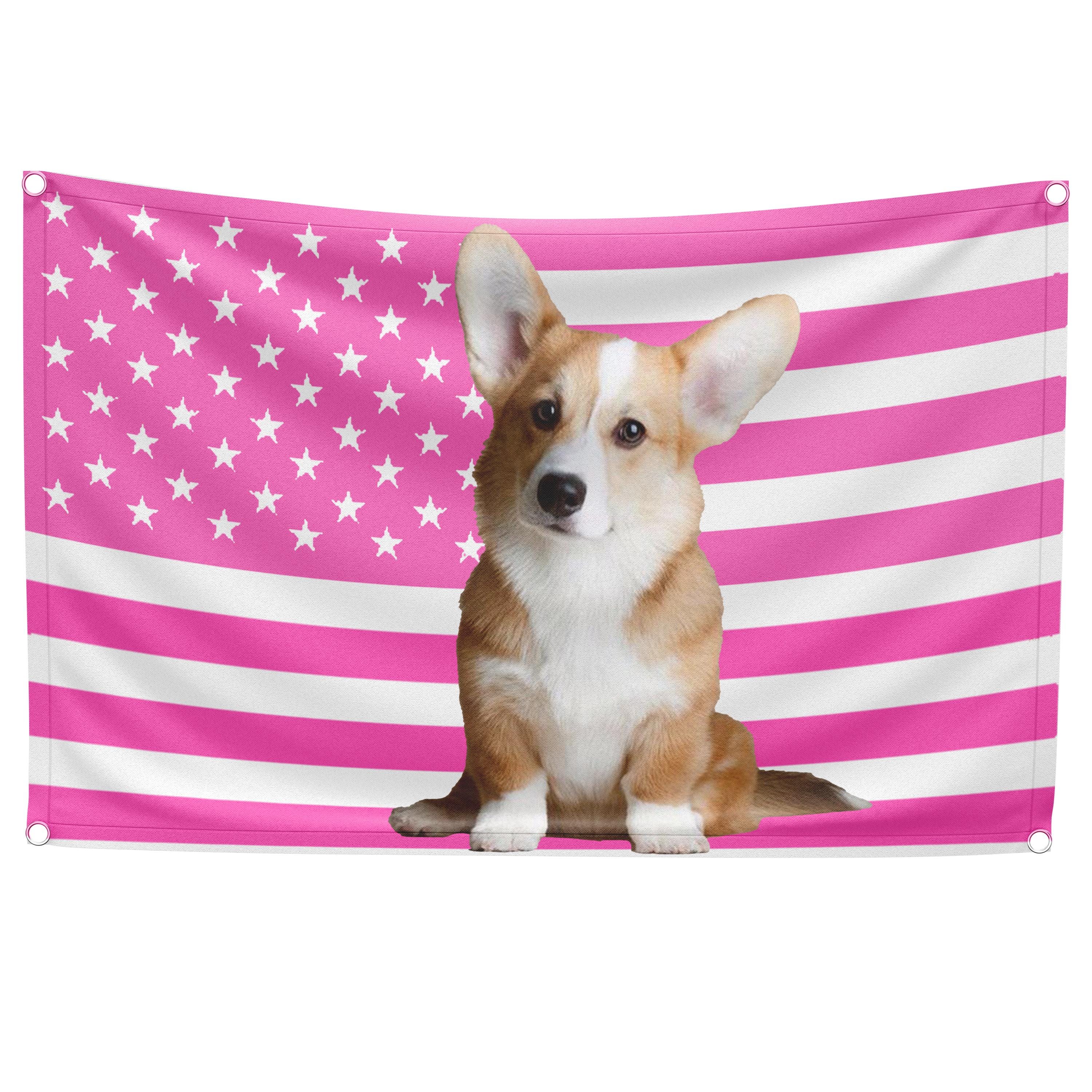 Custom Pink American Flag, Personalized Birthday Flag With Photo, Text ...
