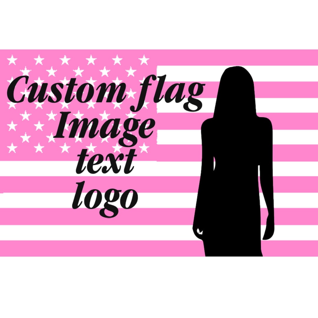 Custom Pink American Flag, Personalized Birthday Flag With Photo, Text ...