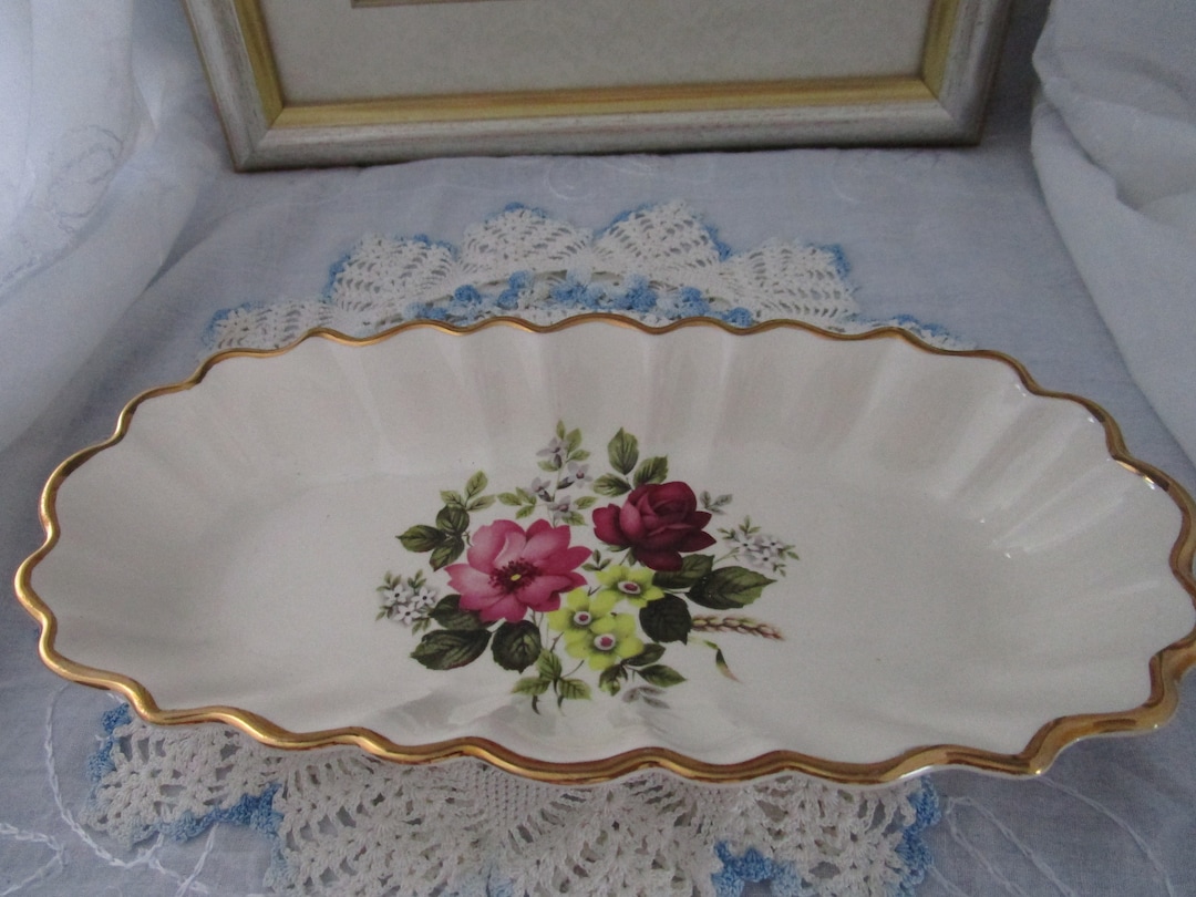 CROWN DEVON CHINA S. Fielding & Co. Ltd. Long Oval Dish Pattern A430 ...