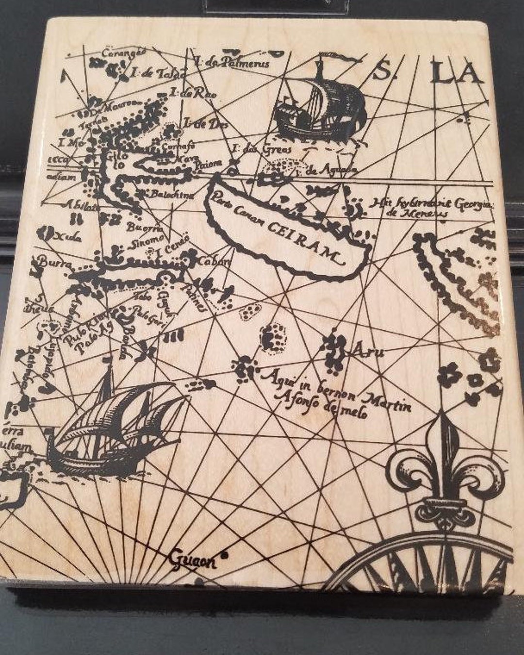 2 BIG Stamps Stampin up Old World Map Wood-mounted Stamp World Map Wood ...