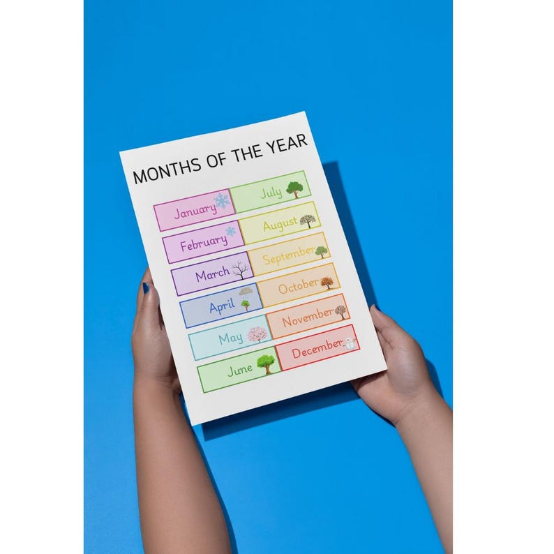 Months of the Year, Rainbow, Weather Seasons, Preschool Classroom ...