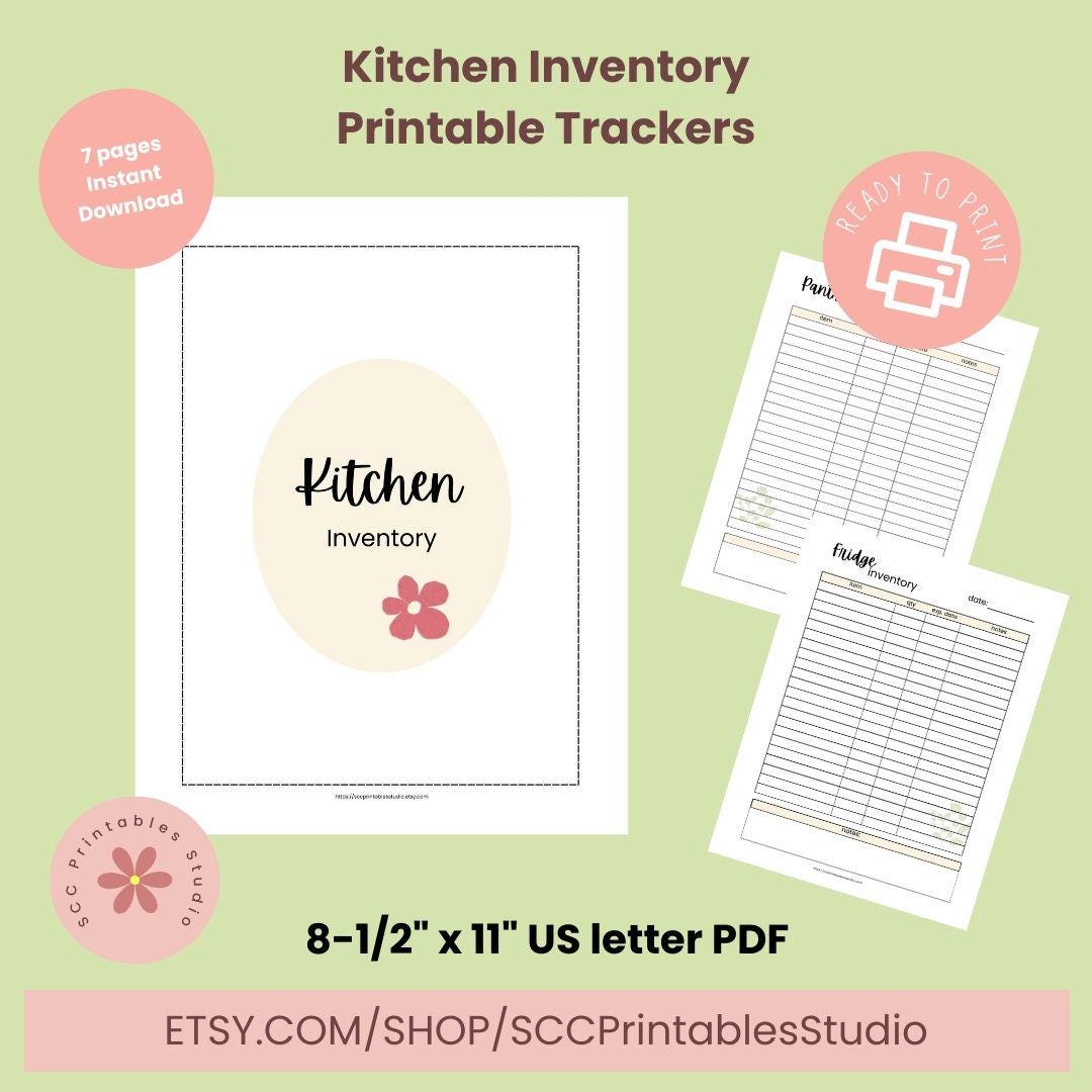 Kitchen Inventory Tracker Download, Printable Pantry, Fridge, Freezer ...