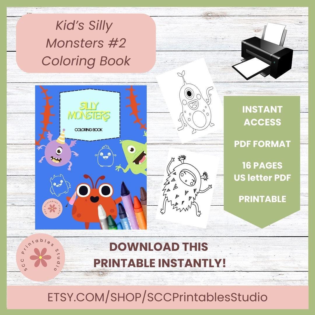 Silly Monsters Printable Coloring Pages for Kids, Teacher Resources ...