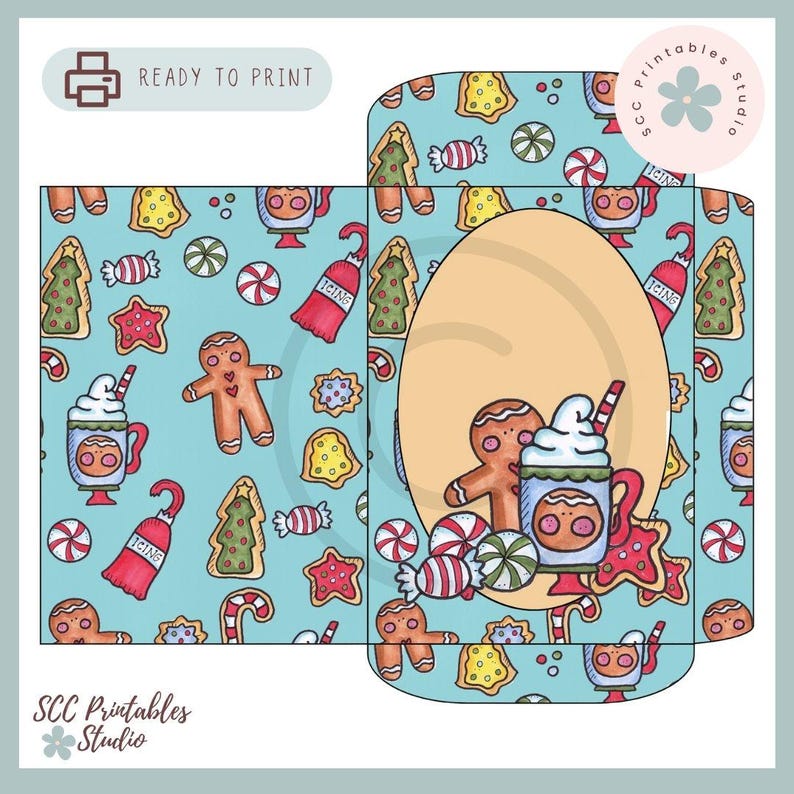 Gingerbread Cookies Printable Cocoa Wrapper, Print at Home Christmas ...