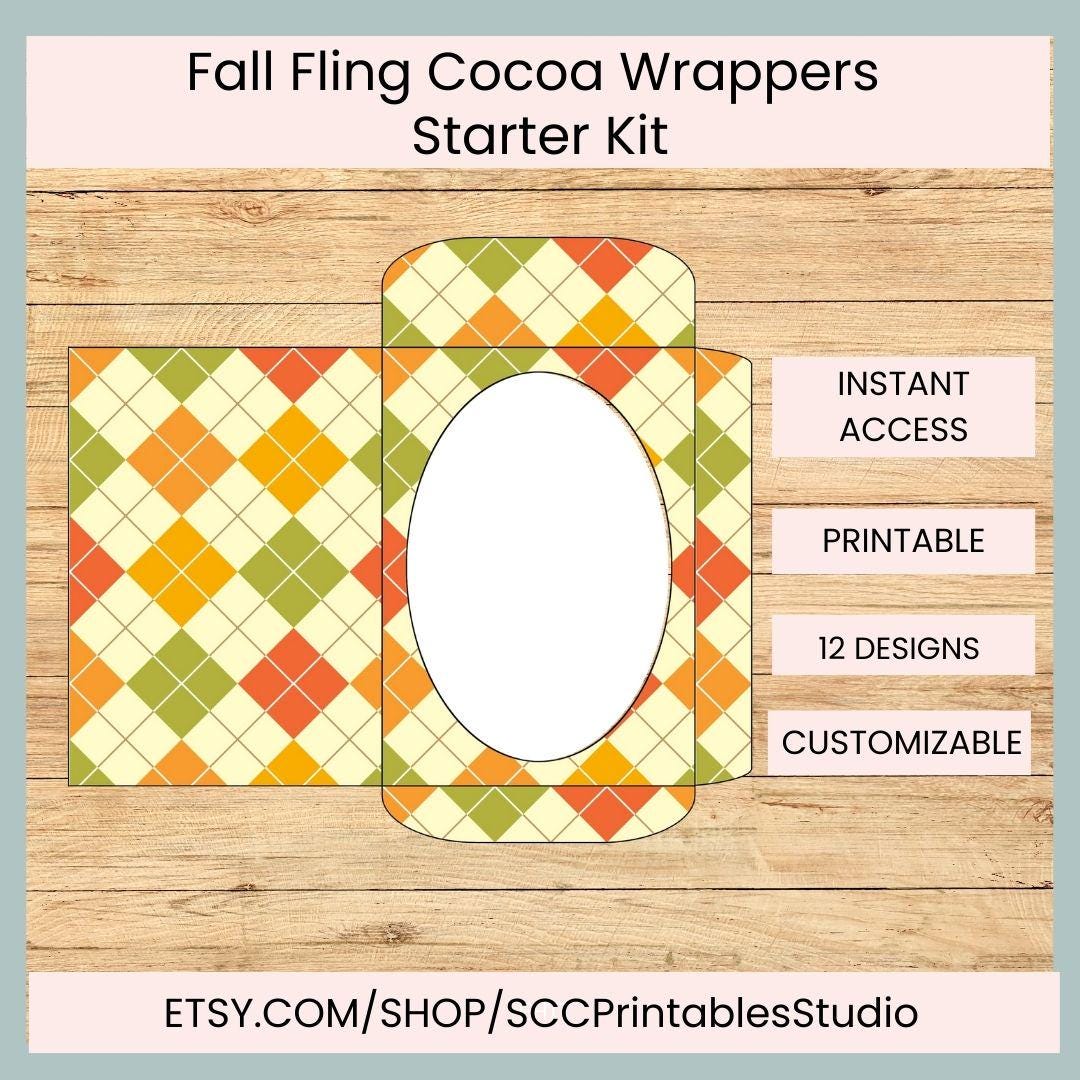 Fall Fling Printable Cocoa Wrapper Kit, Customize & Print at Home Hot ...