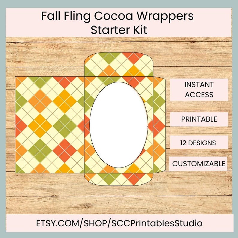 Fall Fling Printable Cocoa Wrapper Kit, Customize & Print at Home Hot ...