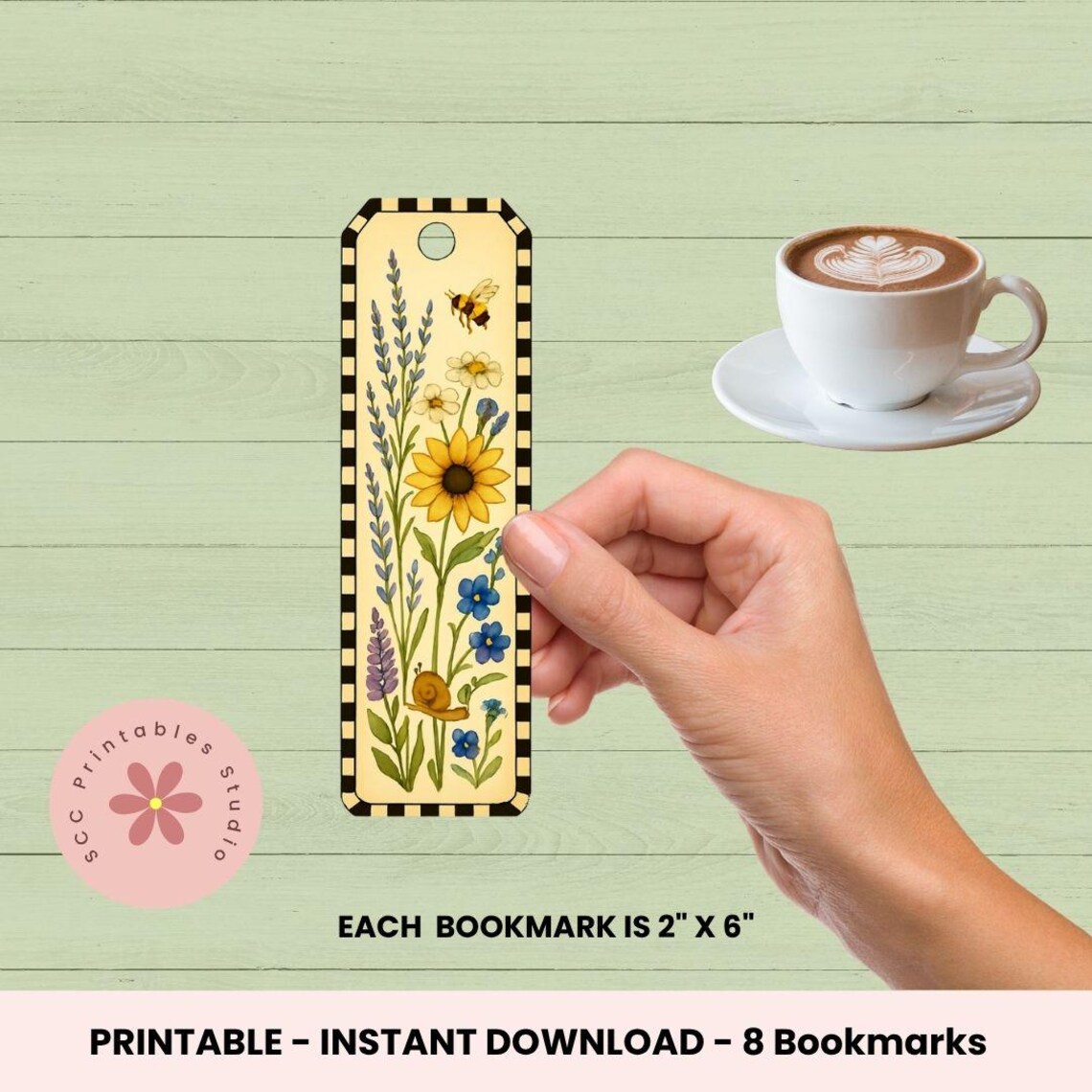 In the Garden Printable Bookmarks – Flowers, Chickens & Frog, Gift for ...