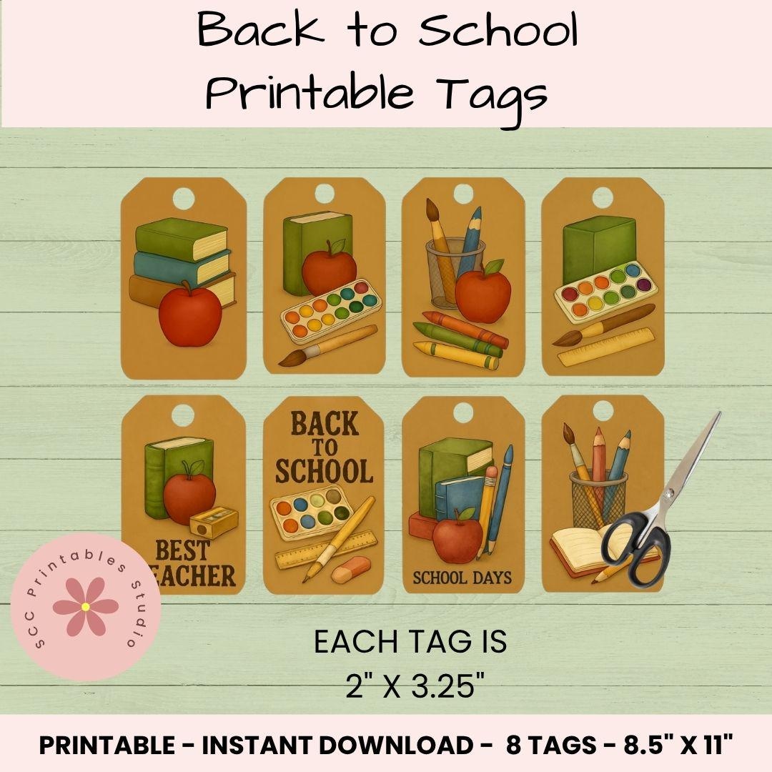 Back to School Printable Tags, Best Teacher Gift Tag, Classroom School ...