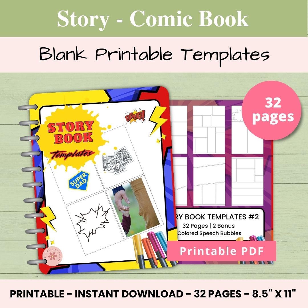 Blank Story Book Templates, Printable DIY Comic Strips and Storytelling ...