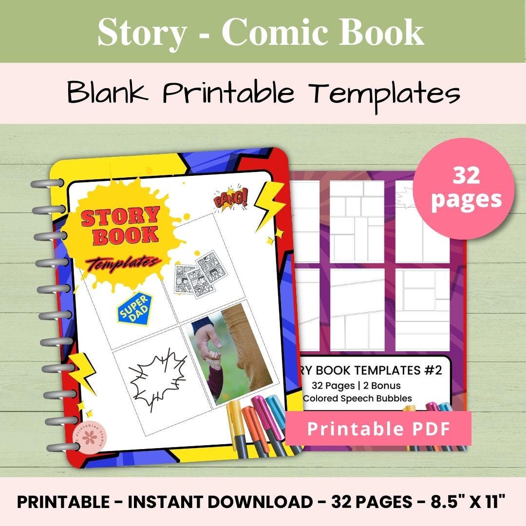 Blank Story Book Templates, Printable DIY Comic Strips and Storytelling ...