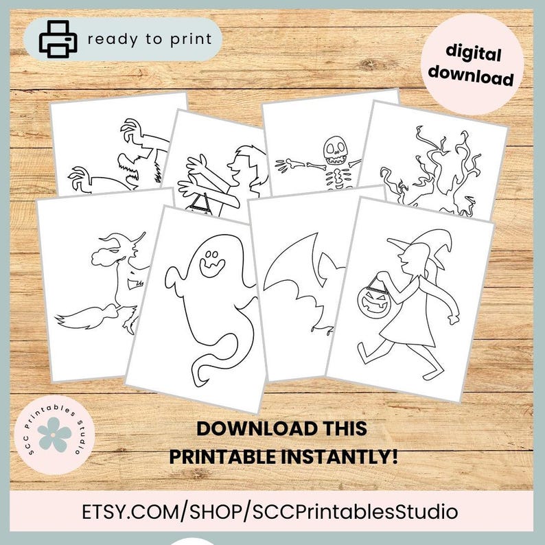 Halloween Kids Printable Coloring Book, Print at Home for Class Room ...