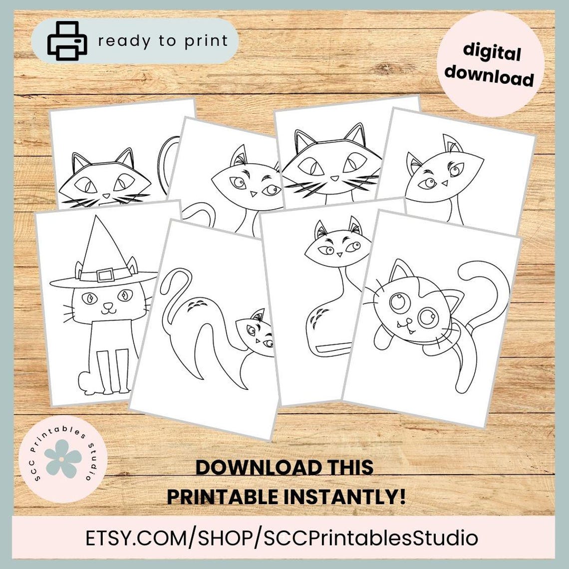 Halloween Printable Coloring Book for Kids, Print at Home Halloween ...