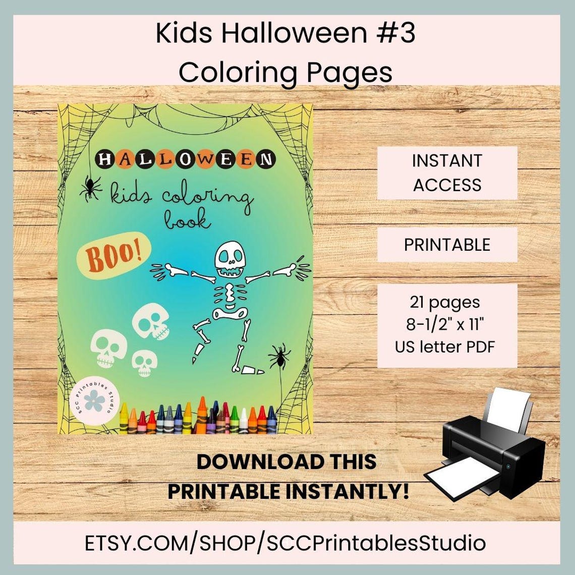 Halloween Kids Printable Coloring Book, Print at Home for Class Room ...