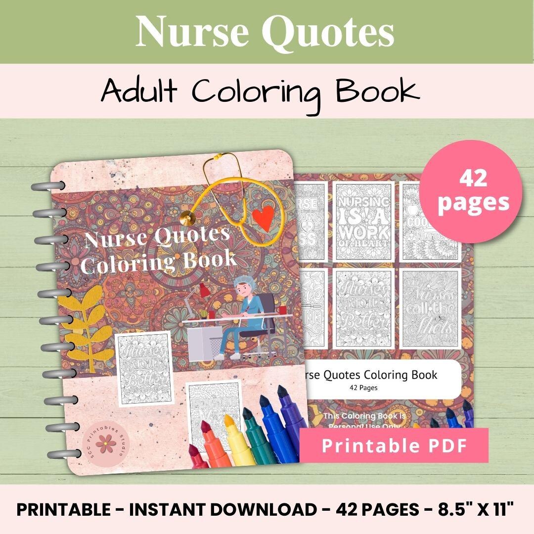 Nurse Appreciation Coloring Book, Encouraging & Hilarious Quotes ...