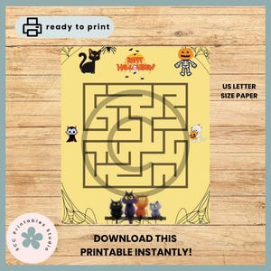 Halloween Kids Printable Maze Pages, Print at Home Preschool Activity ...