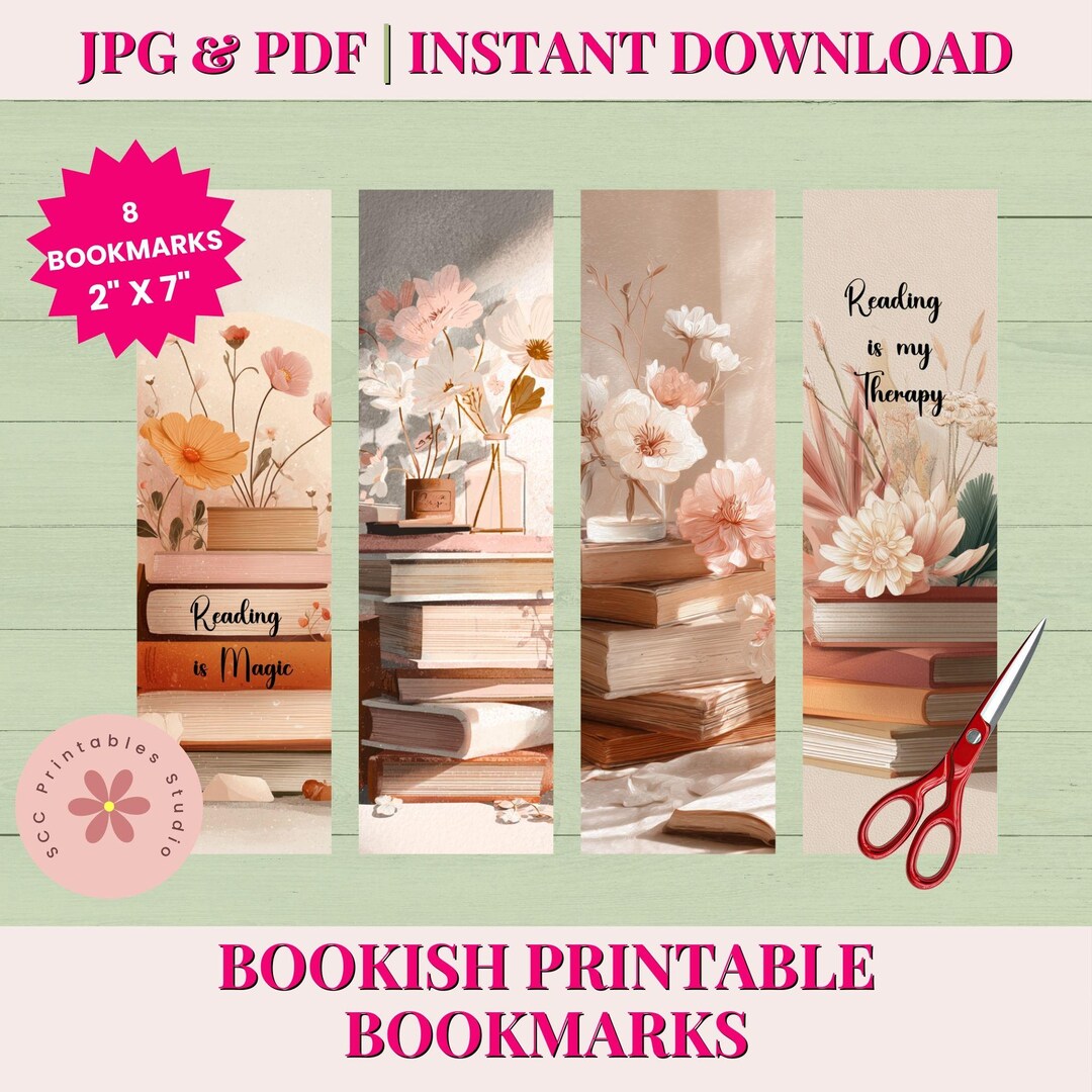 Printable Bookmarks, Cottagecore Reading Bookmarks Printable Bookmark ...