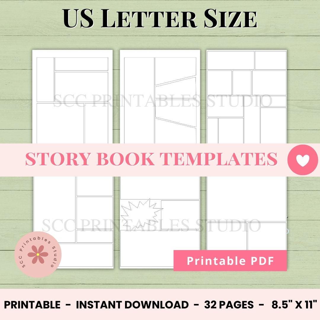 Blank Story Book Templates, Printable DIY Comic Strips and Storytelling ...