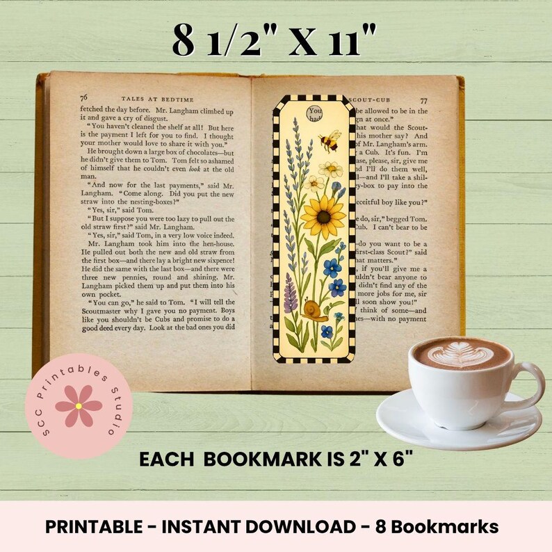 In the Garden Printable Bookmarks – Flowers, Chickens & Frog, Gift for ...