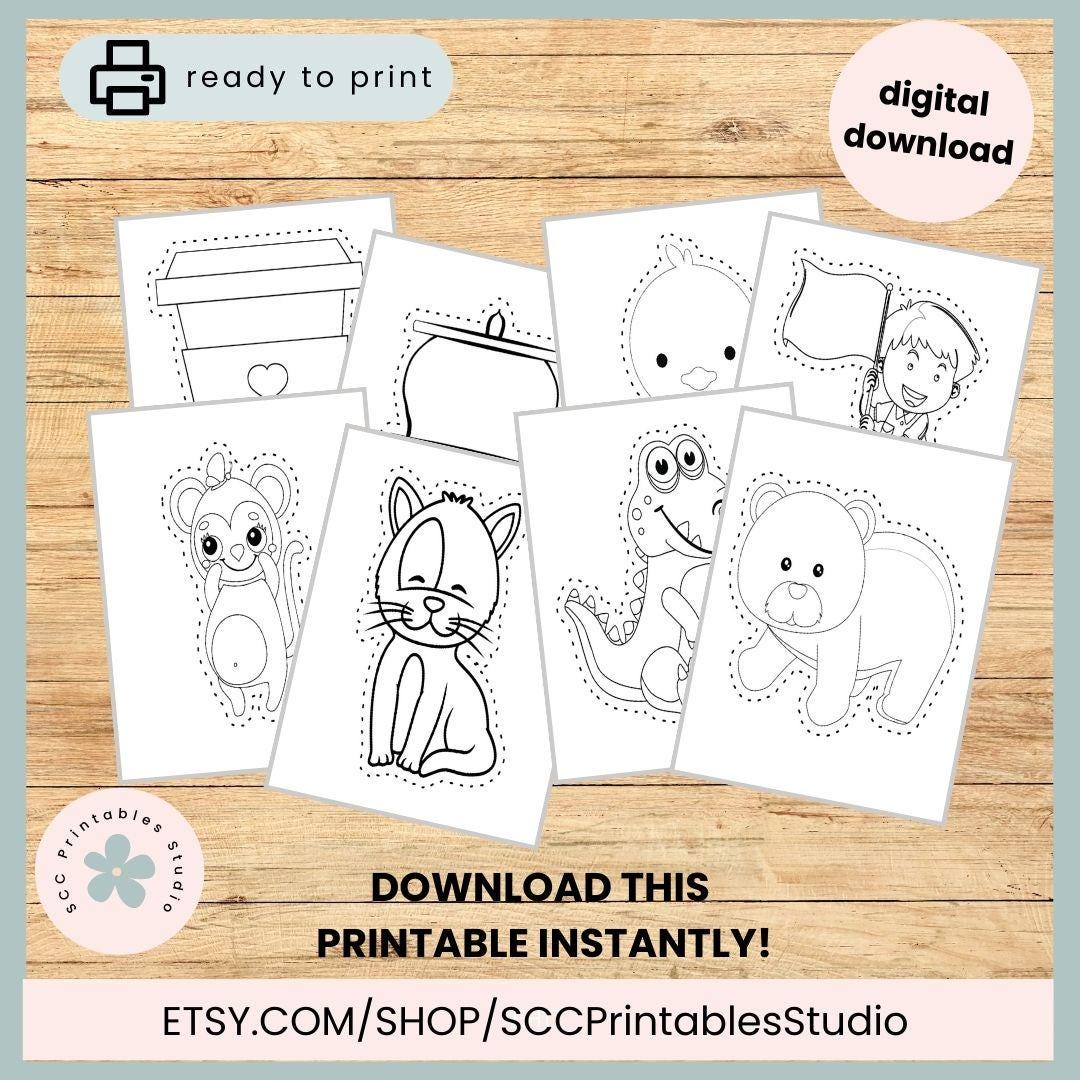 Kids Activity Printable Pages, Cut Outs & Color Print at Home ...