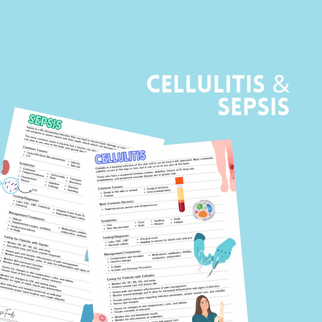 Med Surg Nursing Notes Cellulitis Sepsis Nursing School Infections ...