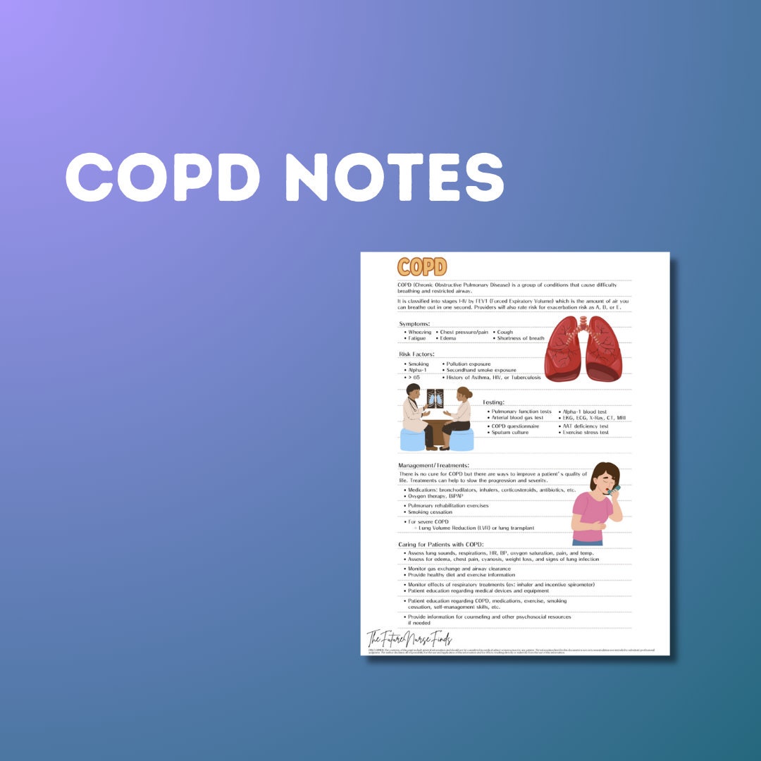 COPD Nursing School Notes, Chronic Conditions, Med Surg Nursing Notes ...
