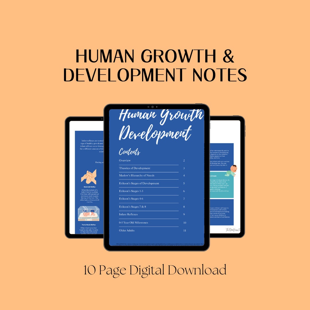 Human Growth and Development Notes Bundle, Lifespan Psychology, Nursing ...