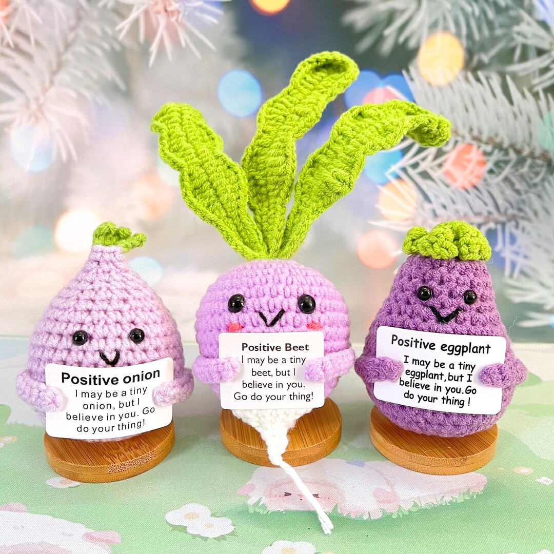 Cute Handmade Crochet Beet and Onion and Eggplant,positive Vegetable ...