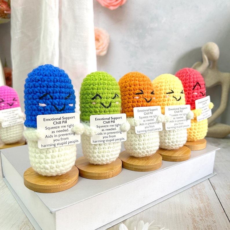 Crochet Chill Pills: Emotional Support Capsules, Cheer up Gift - Etsy
