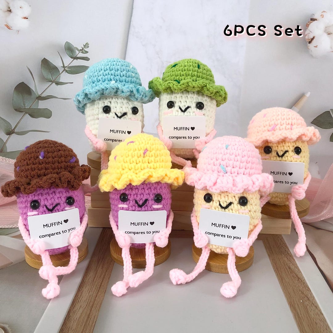 Crochet Muffin,cute Colorful Cupcake,muffin Compares to You,toaster ...