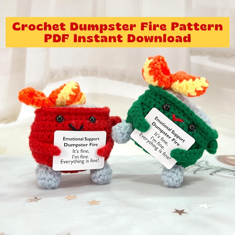 Emotional Support Dumpster Fire Crochet Pattern - Etsy