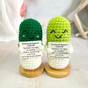 Crochet Chill Pills, Emotional Support Chill Pills, Crochet 10-set ...