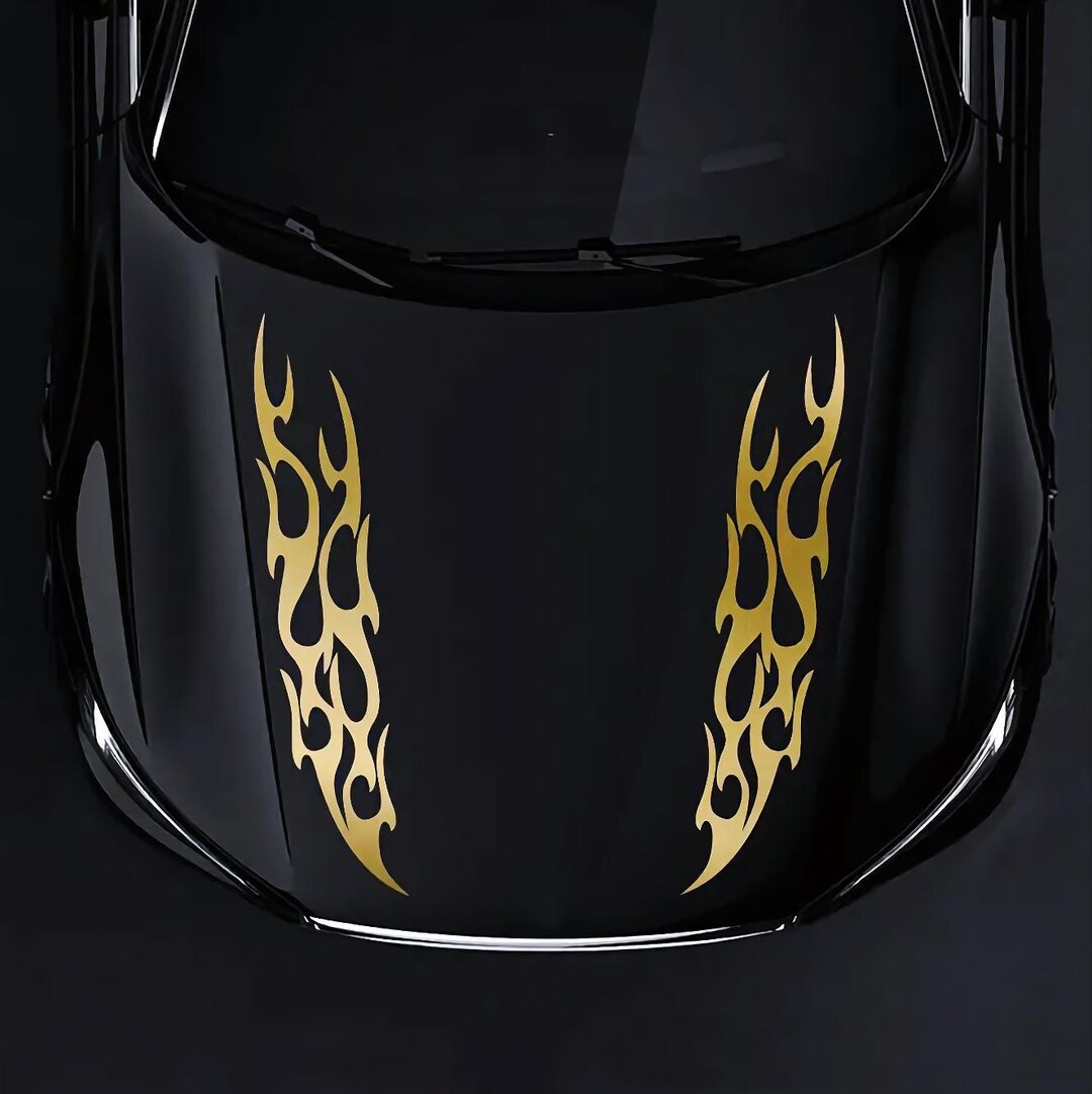 2 Pcs Car Racing Fire Flames Decal Stickers Universal Size Car Truck ...