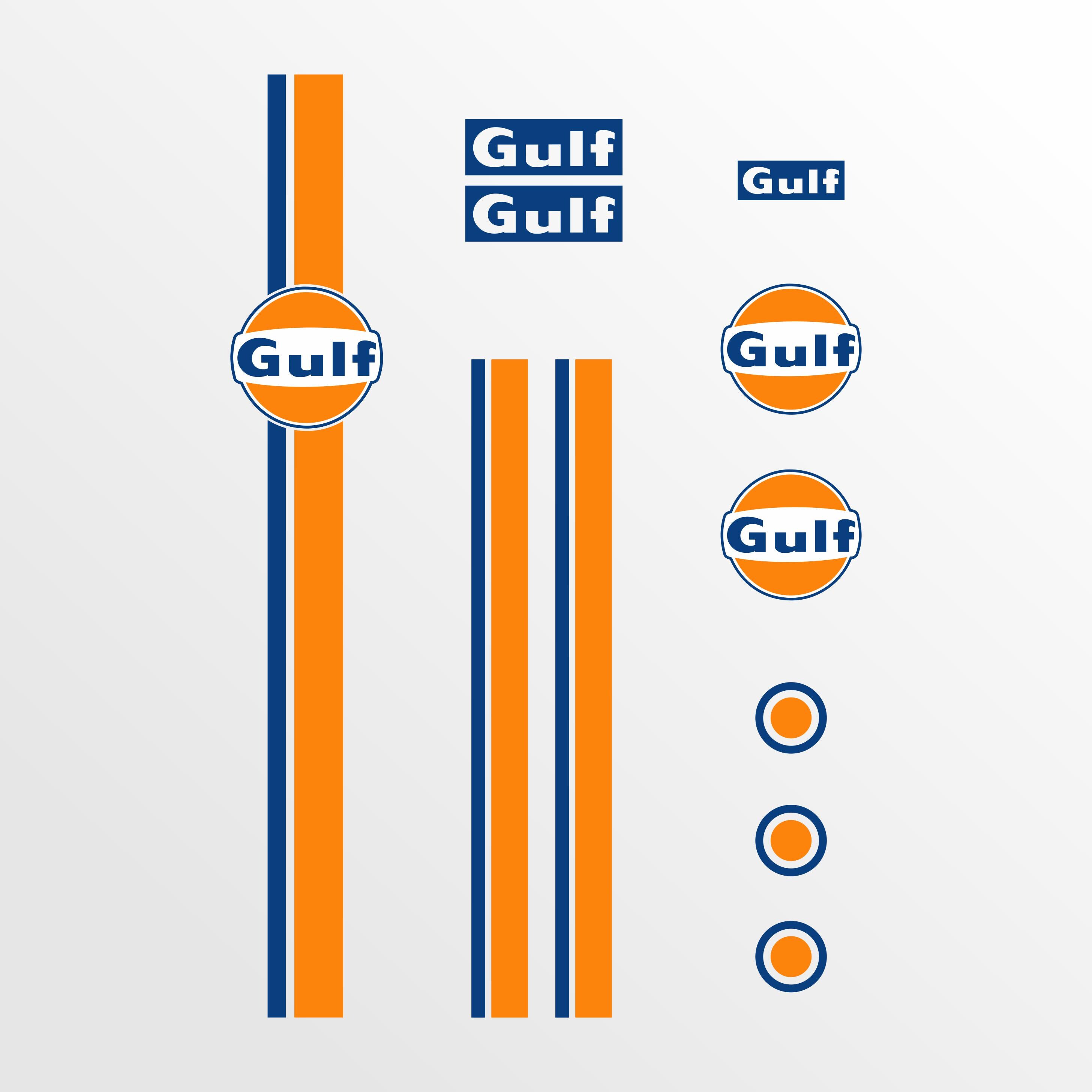 Set Gulf Oil Adhesive Graphic Sticker for Vespa Motorcycle Decor | Moto ...