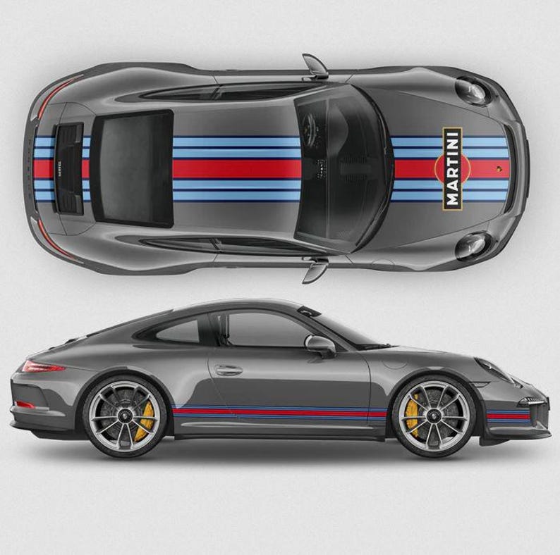 Martini Racing Stripes Set for Porsche or Similar Models. Vinyl Sponsor ...