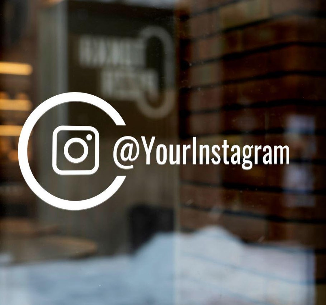 Set 2 Pcs Personalized Instagram Letters and Emblem Shop Window Decal ...
