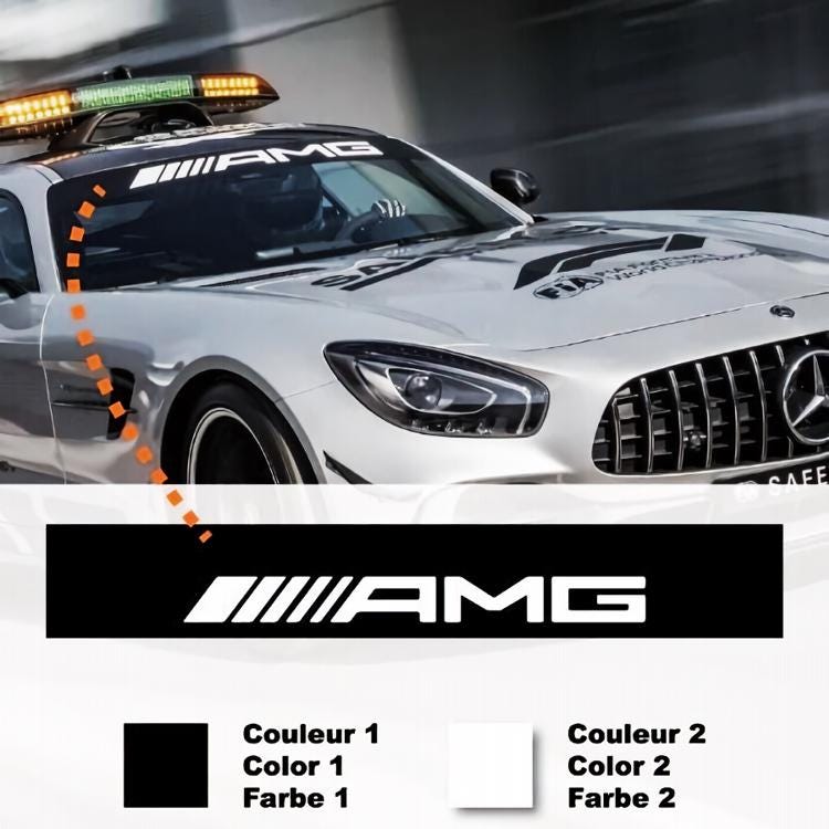 Windshield AMG Sunstrip Graphic Emblem Sticker Banner Decal Rally ...