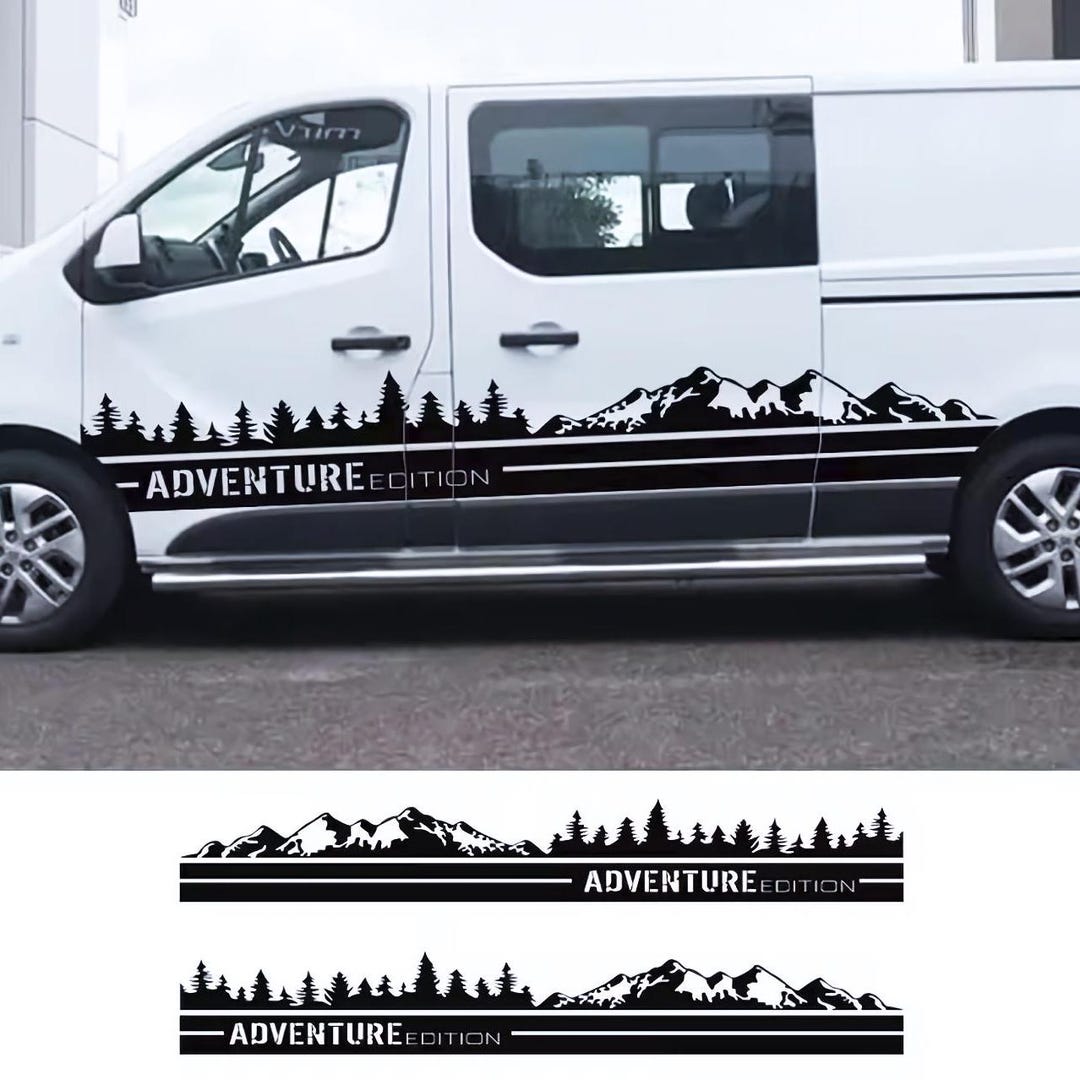 Set Car Van Adventure Edition Graphics Both Sides Stripes Decals ...