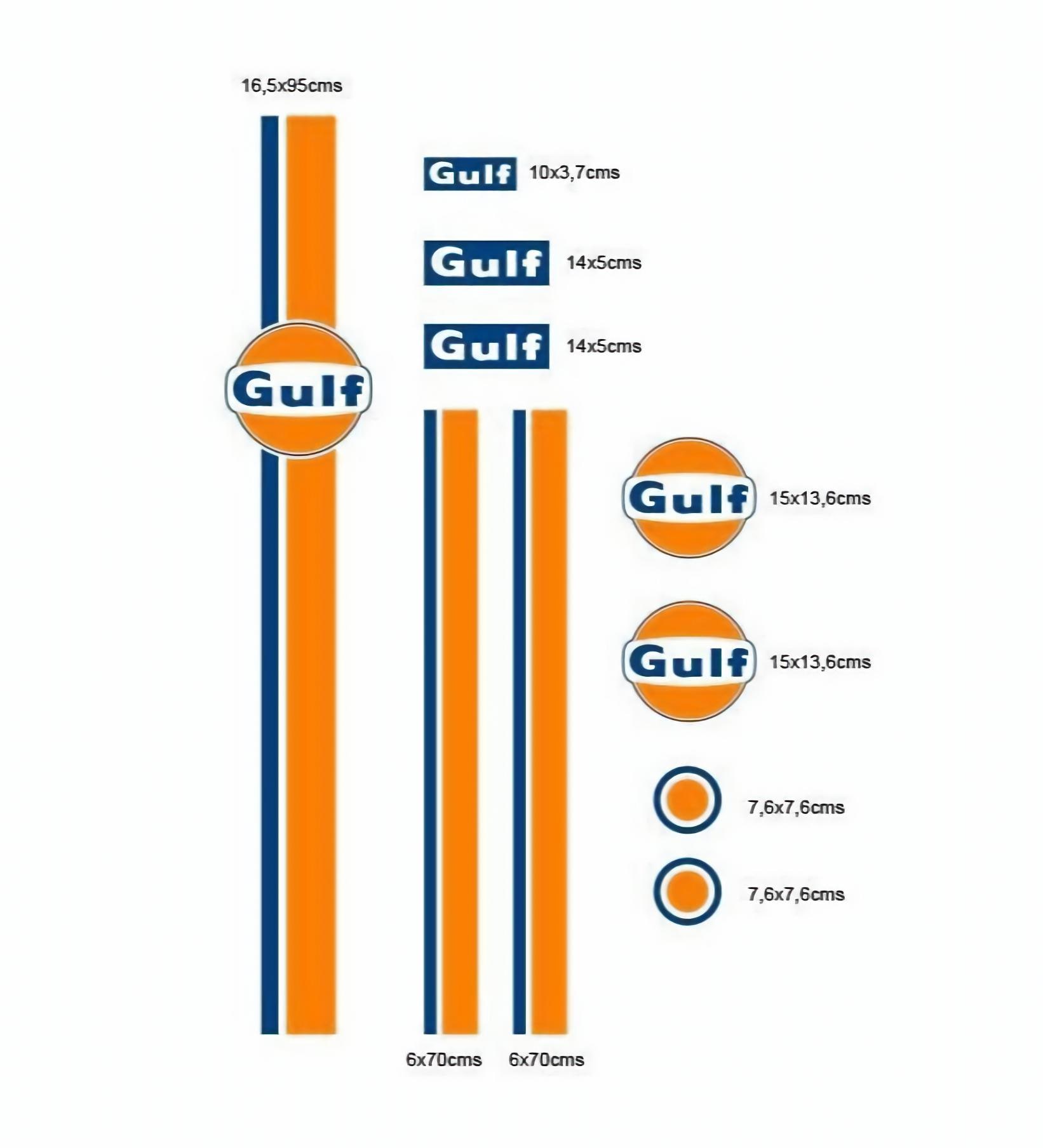 Set Gulf Oil Adhesive Graphic Sticker for Vespa Motorcycle Decor | Moto ...