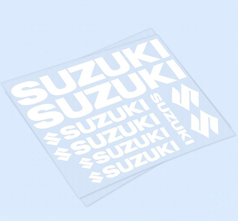 Set 9 Pcs Logos Suzu Moto Racing Decal Stickers Motorcycle Sponsor ...