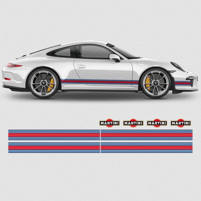 Martini Racing Stripes Set for Porsche or Similar Models. Vinyl Sponsor ...